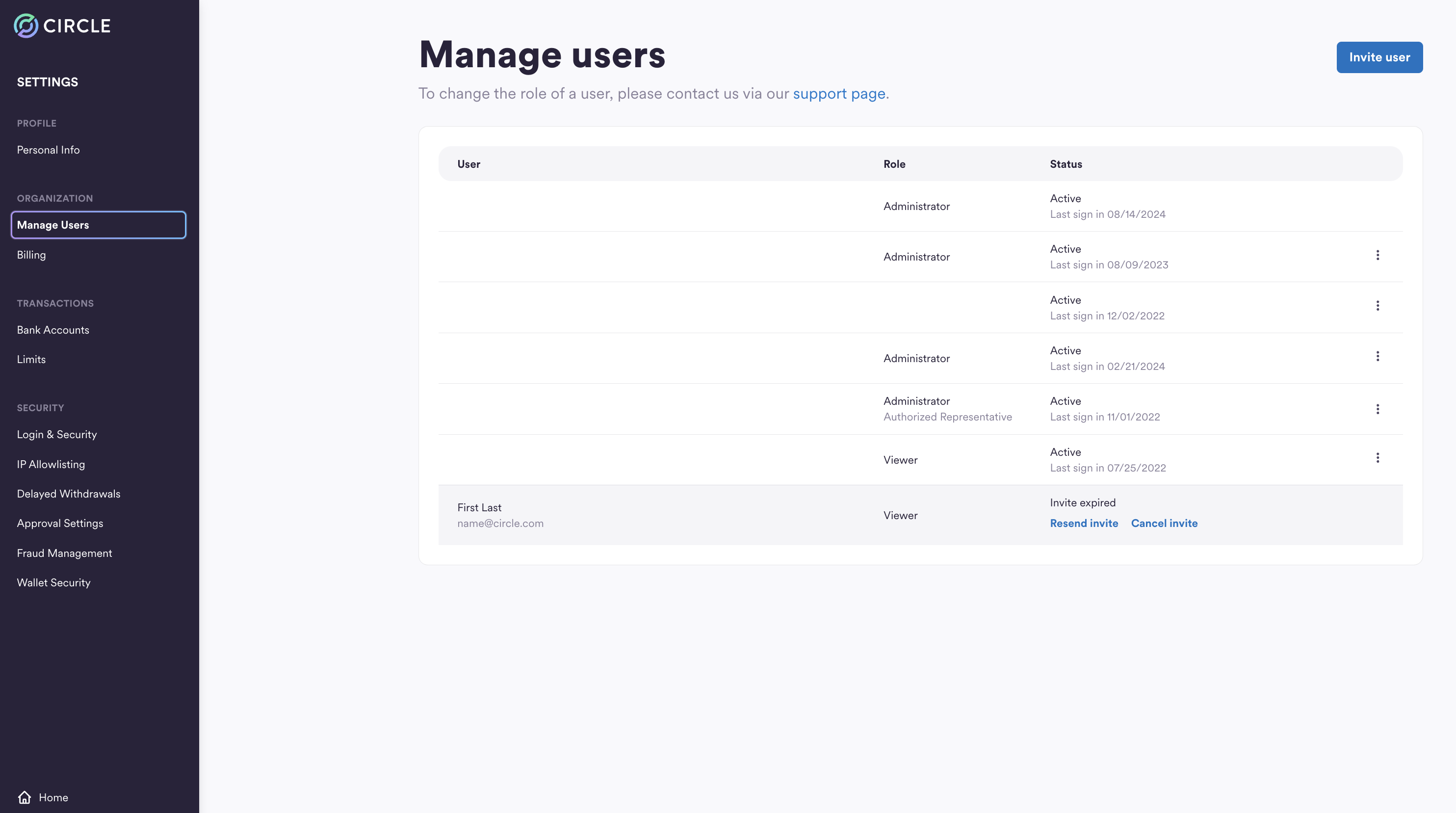 Adding and removing users to your Circle Mint account