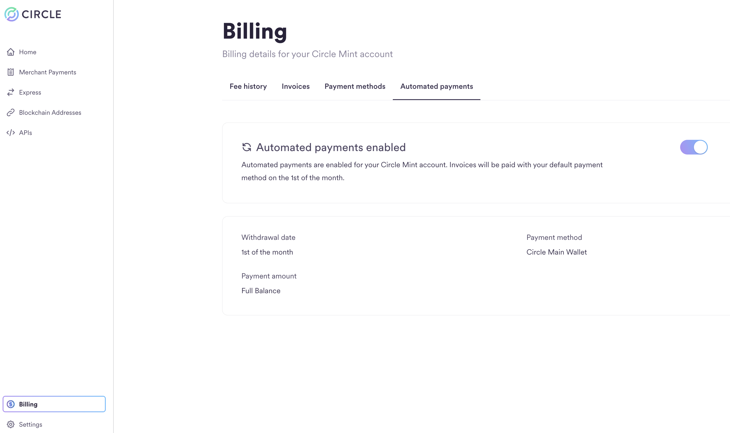 Set up automated API billing